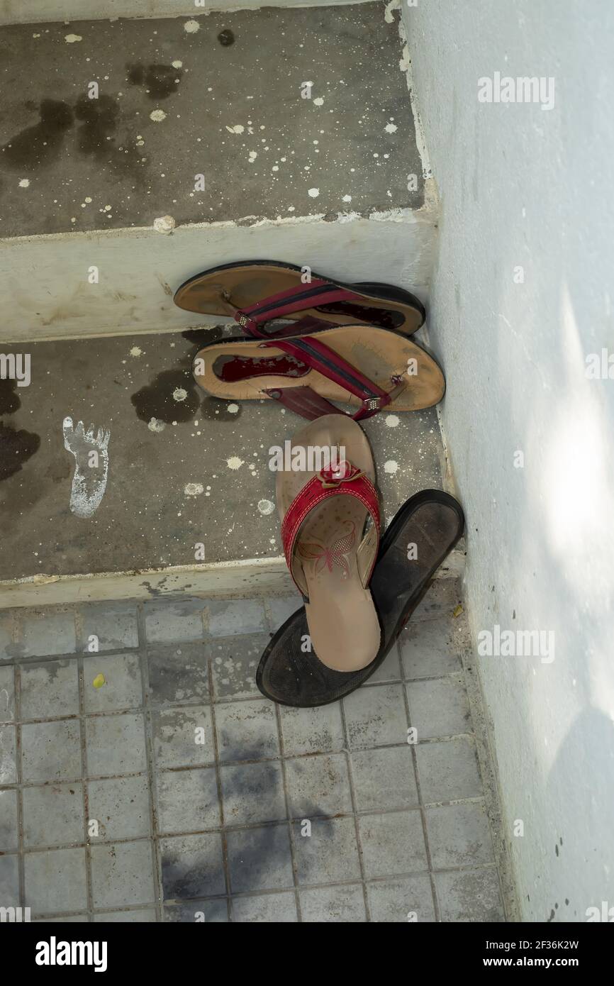 Worn out sandals hi-res stock photography and images - Alamy