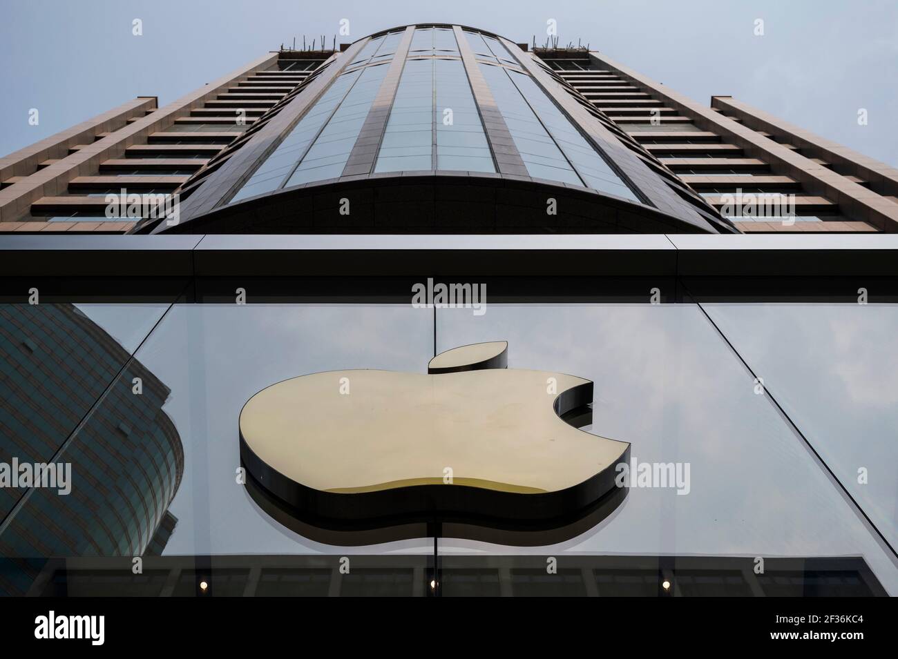 American multinational technology company Apple store seen in Hong Kong ...
