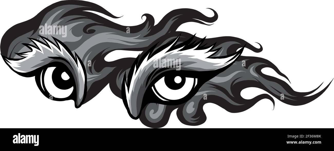 monochromatic Animal Eye Vector Illustration in white background Stock ...