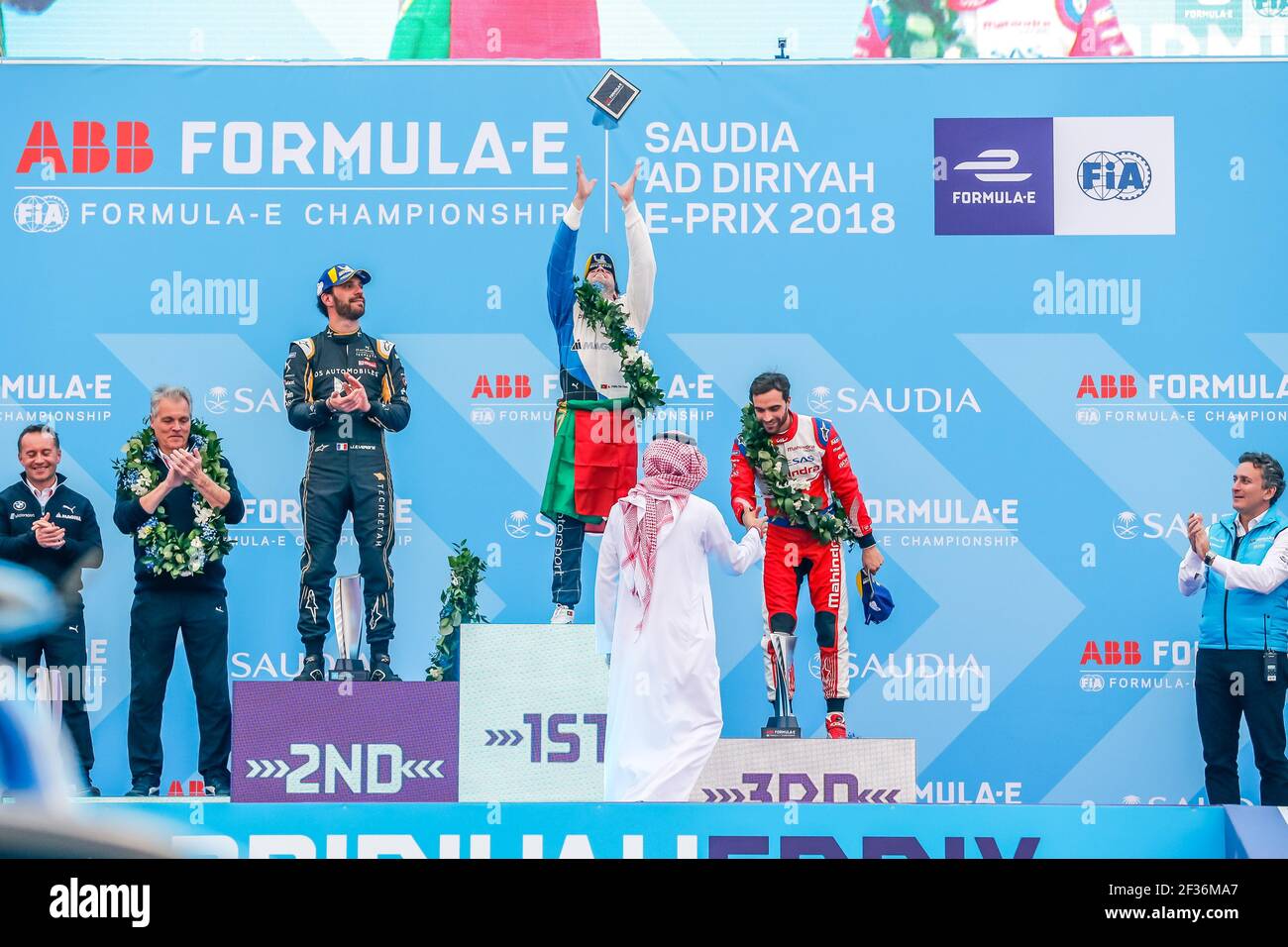 podium during the 2019 Formula E championship, at Riyad, Saudi Arabia ...