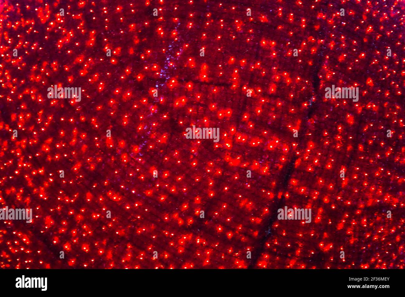 The photo shows a detail of a red illuminated sphere Stock Photo - Alamy