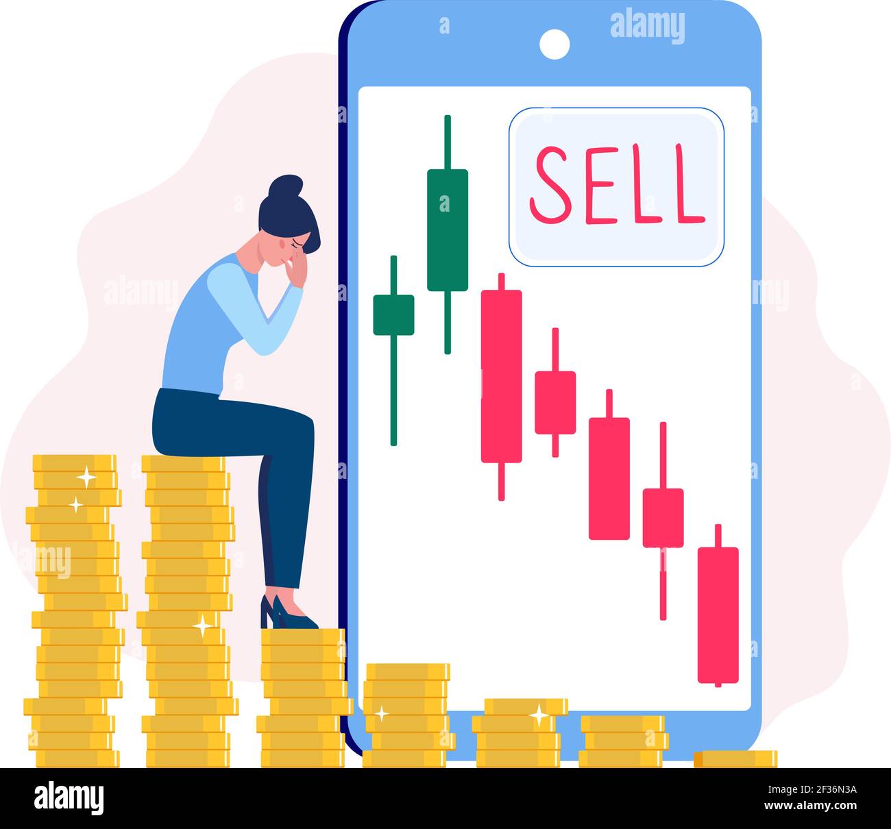 Businessman crying stock exchange Stock Vector Images - Alamy