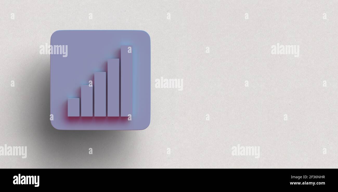 Growing and progress concept: 3D rendered square on white background ...