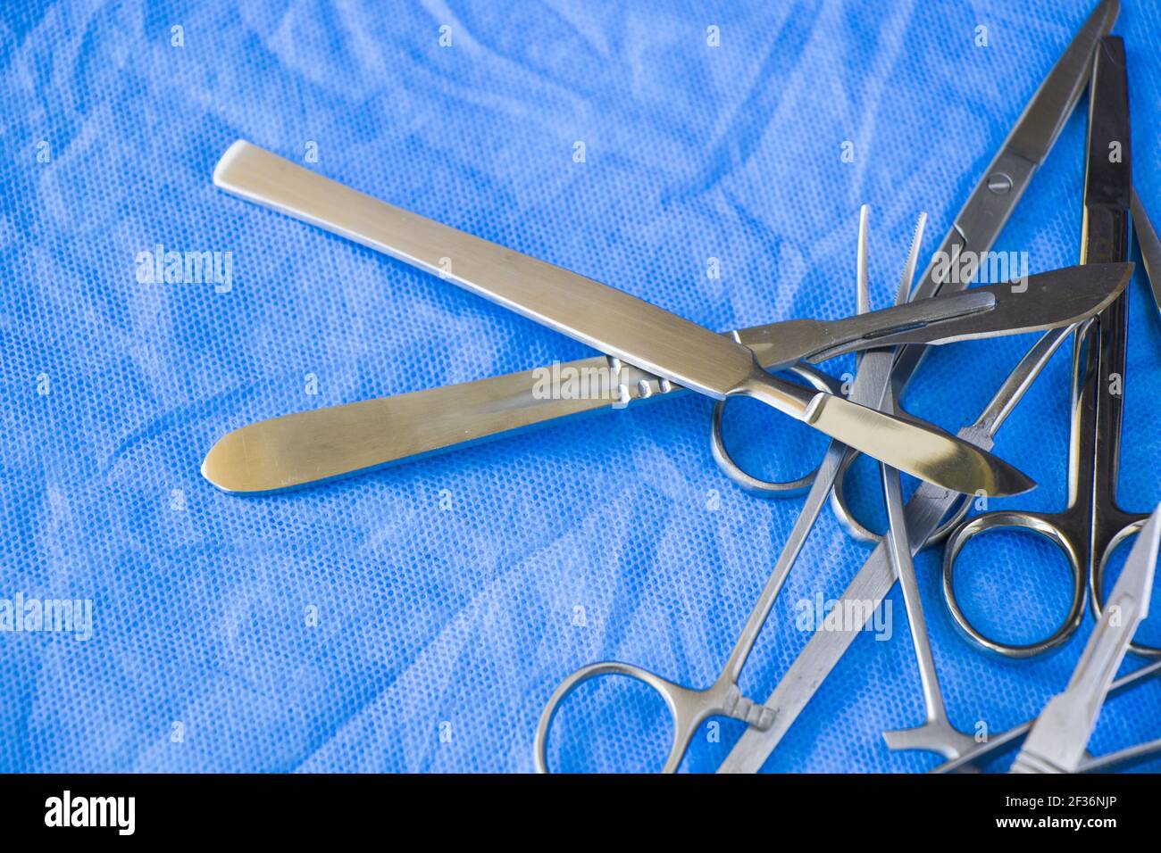 A dissection kit with stainless steel surgical instruments for medical ...