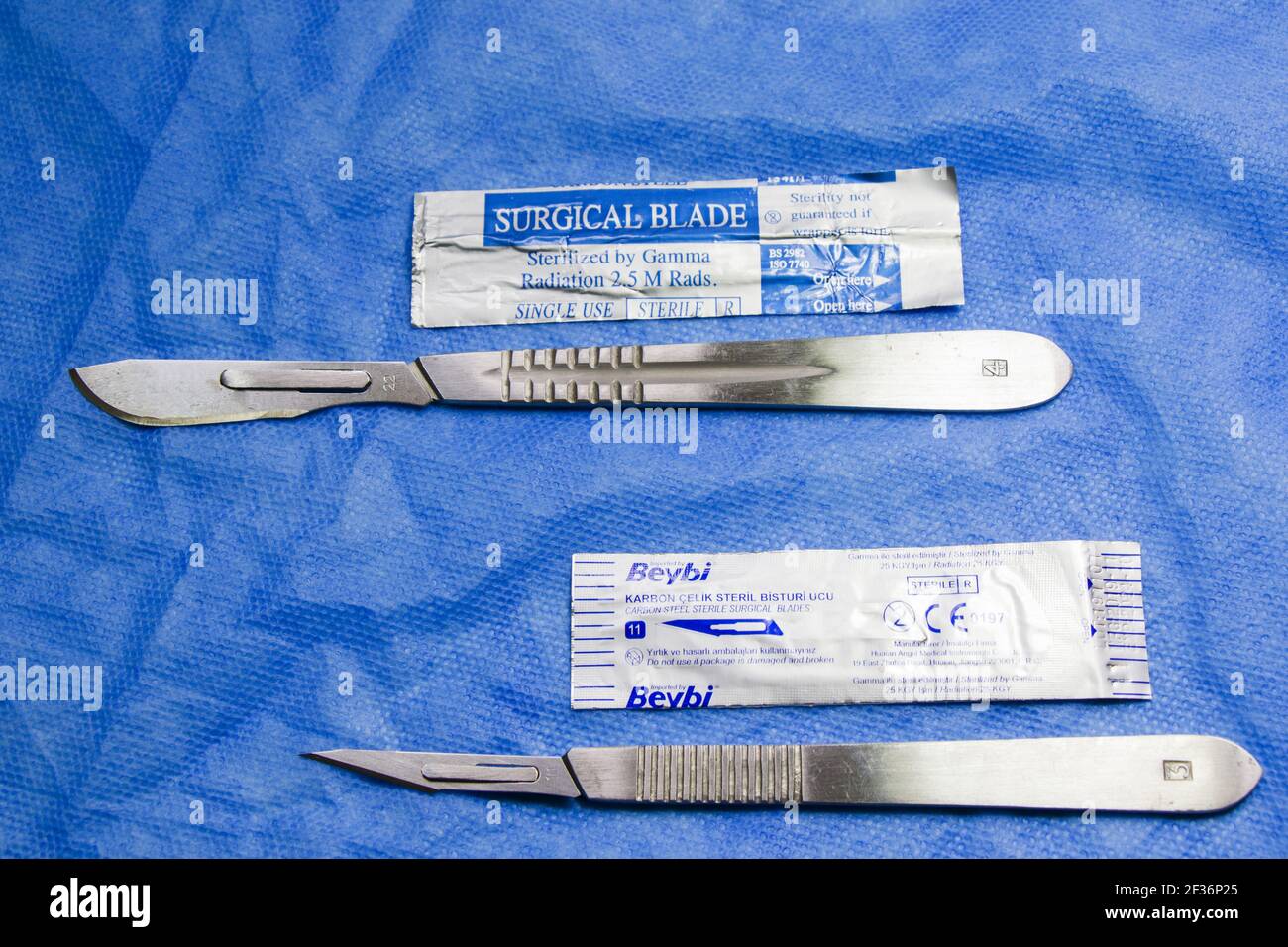 A dissection kit with stainless steel surgical instruments for medical ...