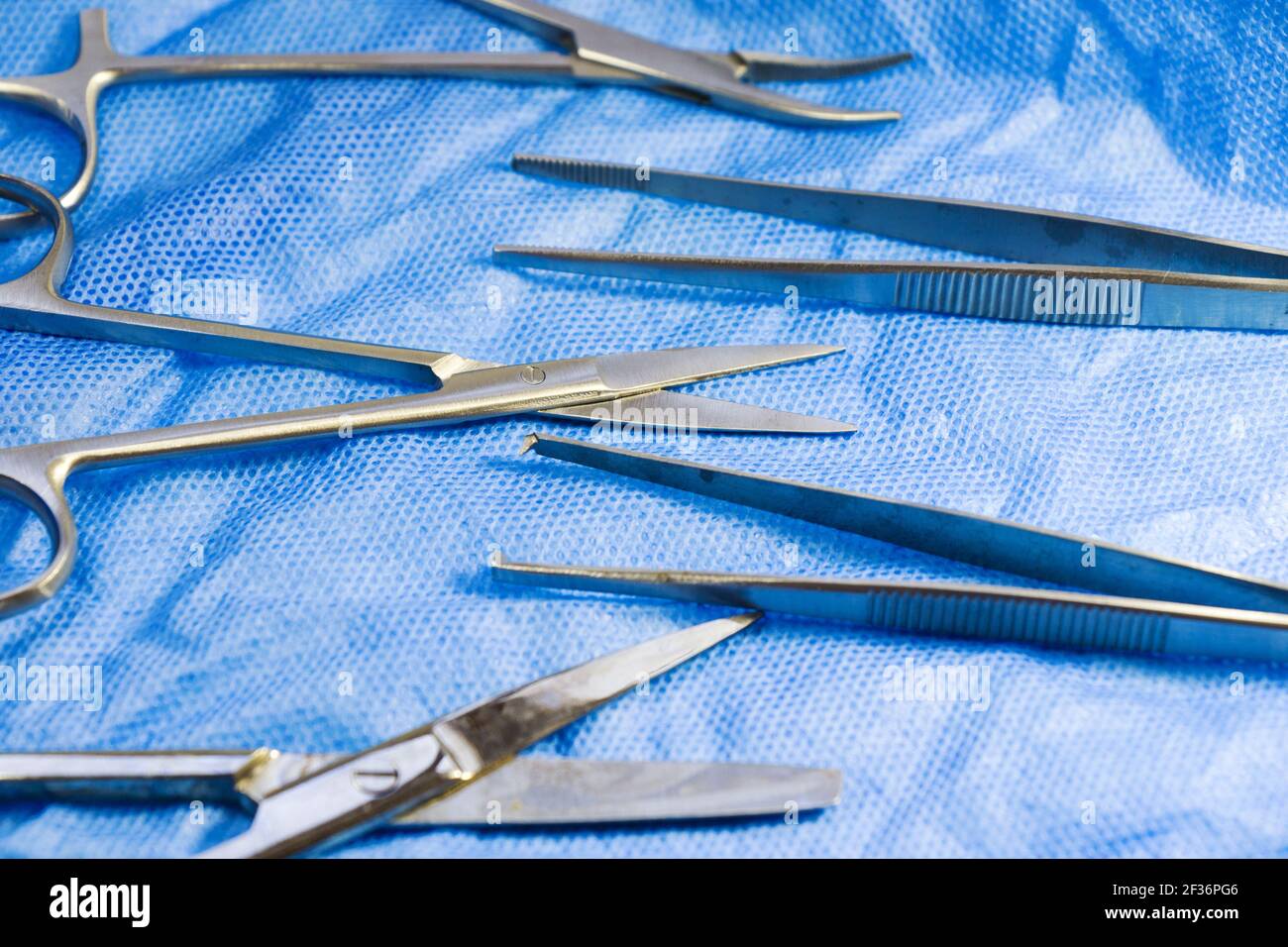 A dissection kit with stainless steel surgical instruments for medical ...