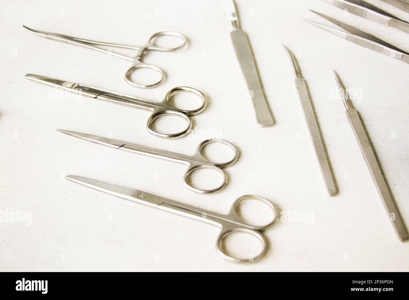 A dissection kit with stainless steel surgical instruments for medical ...