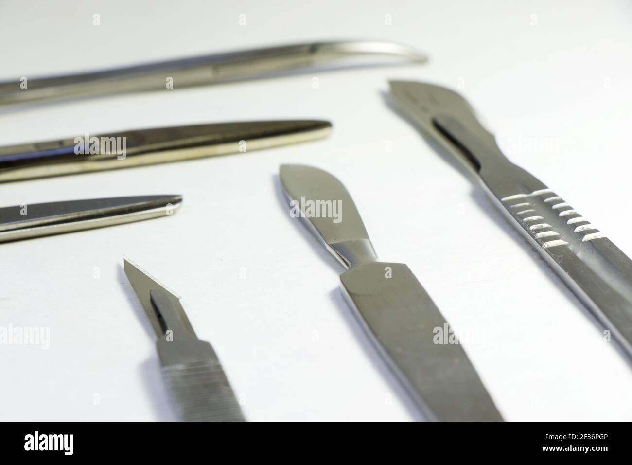 A dissection kit with stainless steel surgical instruments for medical ...