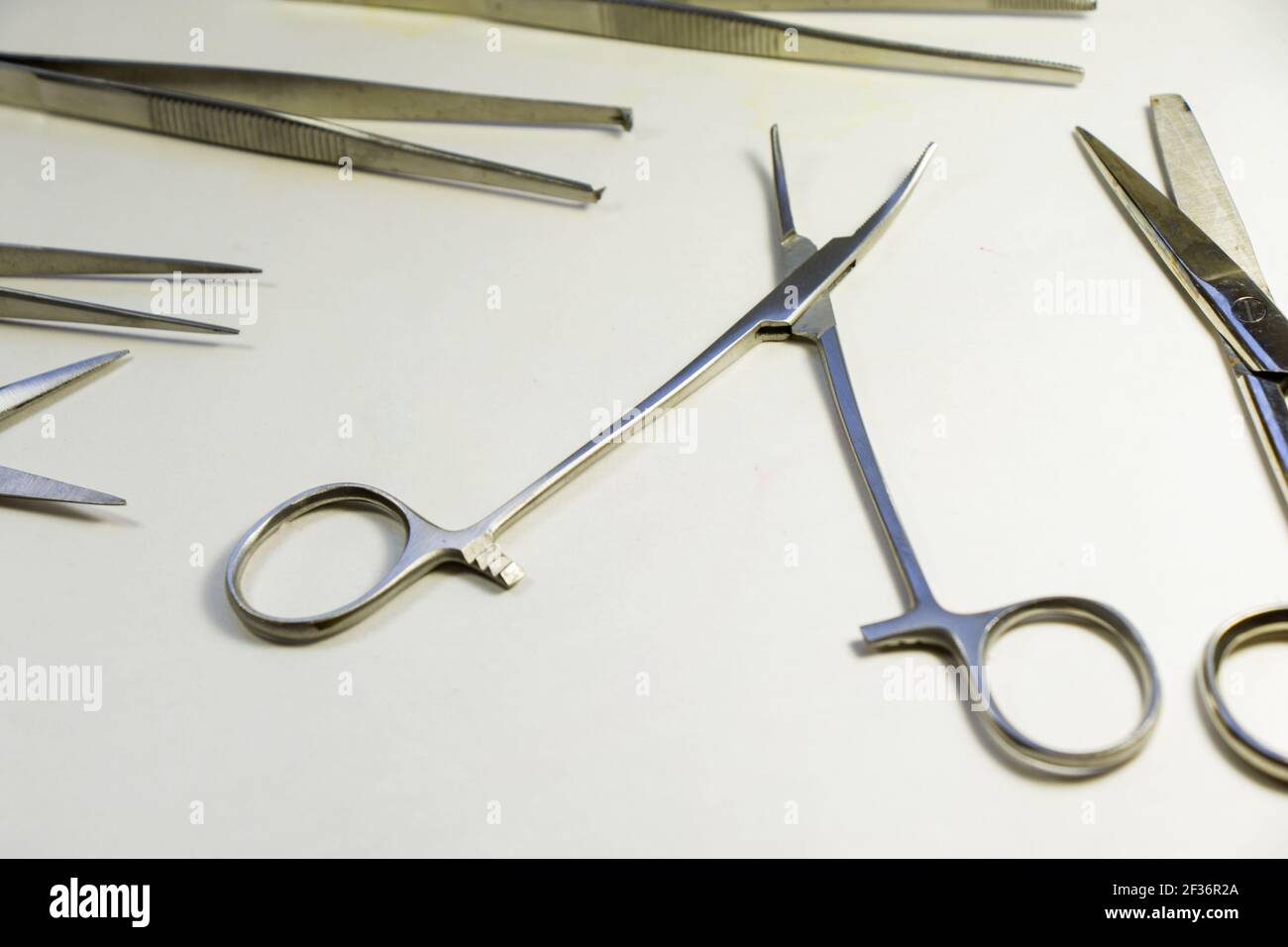 A dissection kit with stainless steel surgical instruments for medical ...