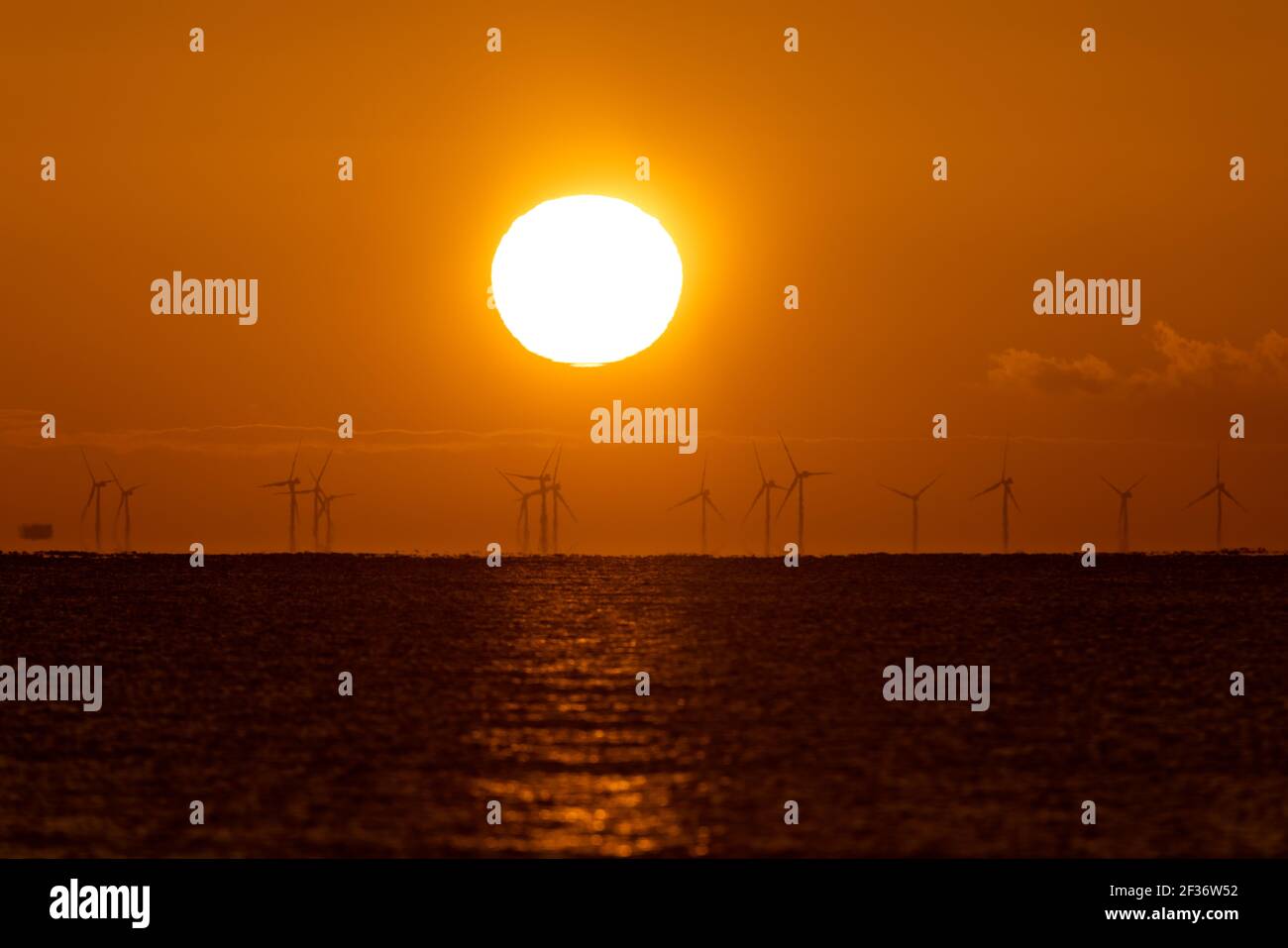 Wind turbines in english channel hi-res stock photography and images ...