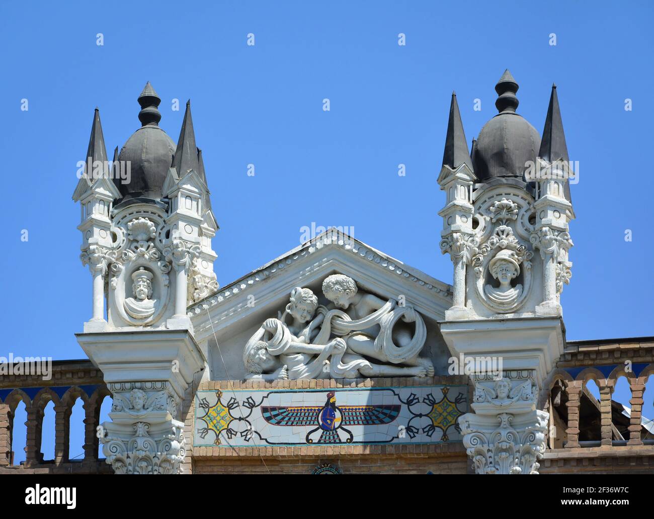 Saraye Roshan building in Tehran, with elaborate sculptural decoration ...