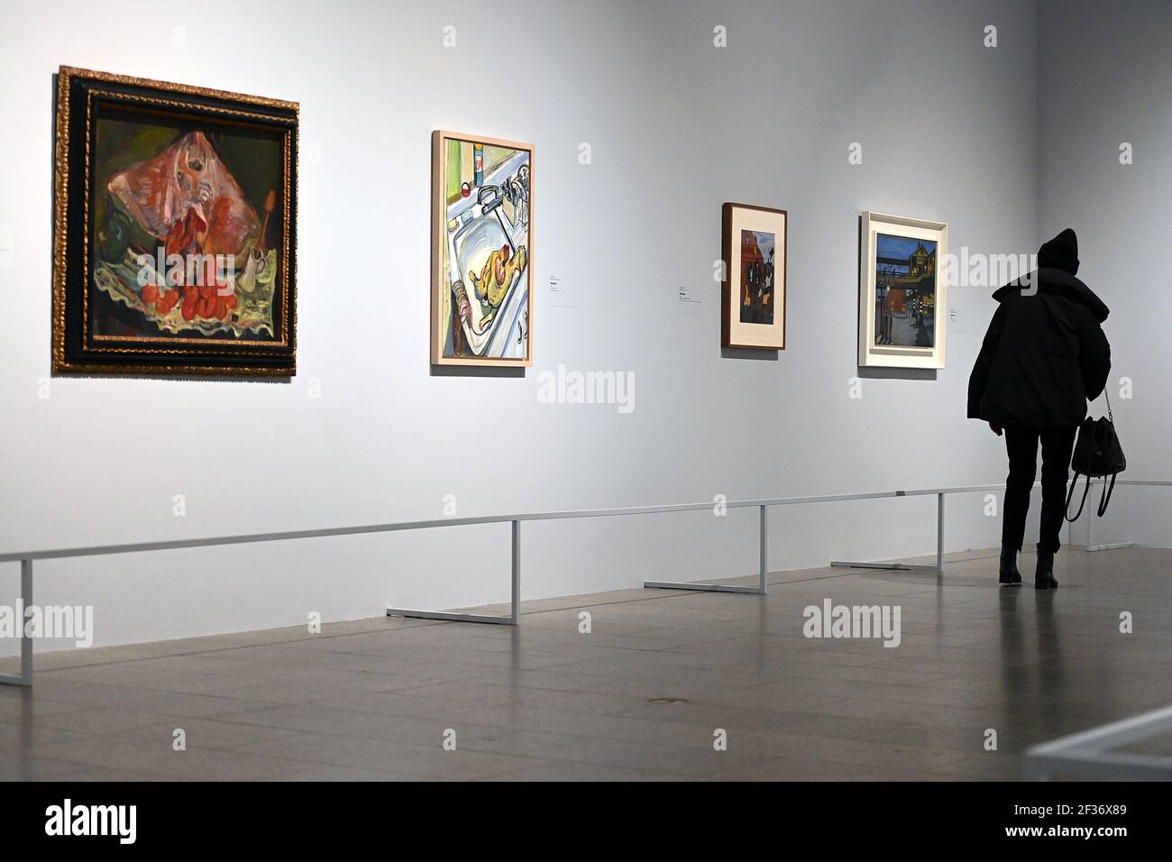People attend the press preview of artist Alice Neel “People Come First ...