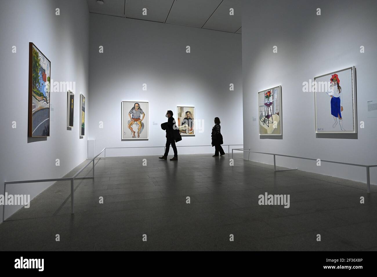 People attend the press preview of artist Alice Neel “People Come First ...