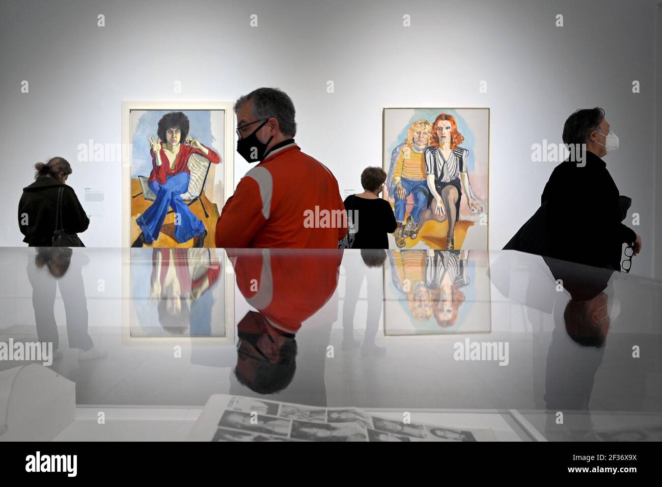 People attend the press preview of artist Alice Neel “People Come First ...