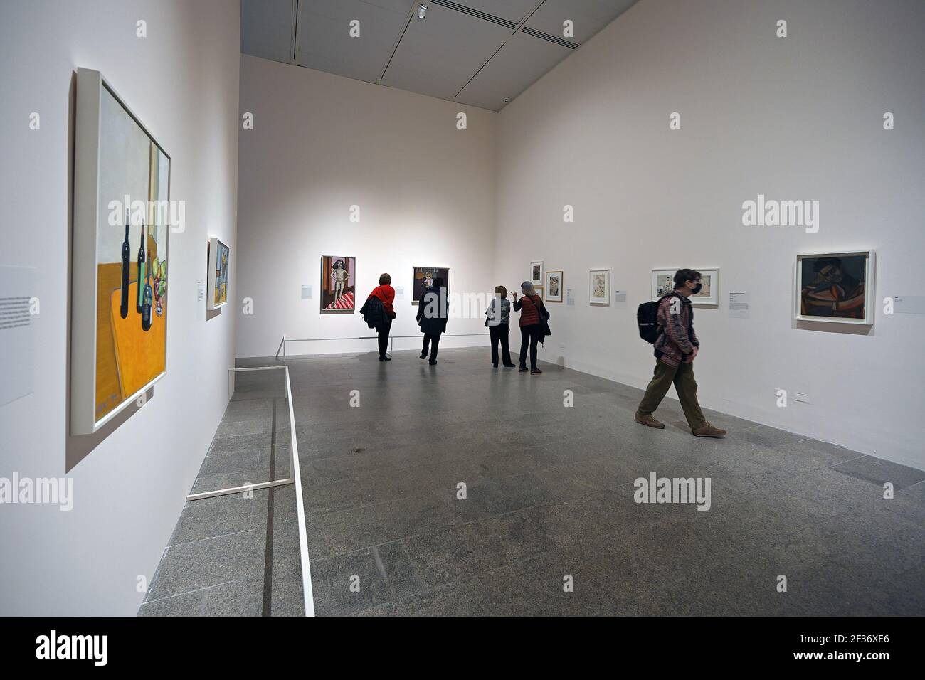 People attend the press preview of artist Alice Neel “People Come First ...