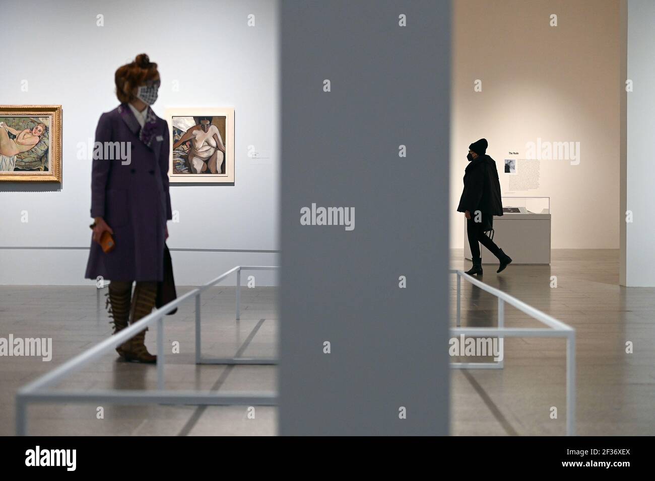 People attend the press preview of artist Alice Neel “People Come First ...