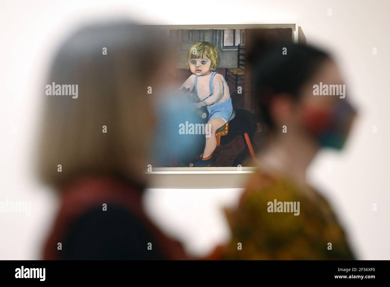 People attend the press preview of artist Alice Neel “People Come First ...