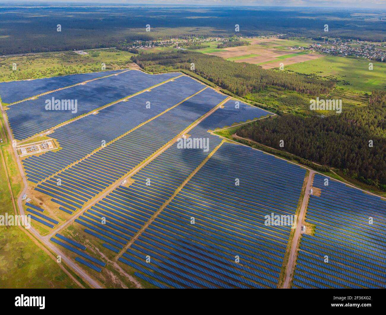 Solar panel produces green, environmentaly friendly energy from the ...