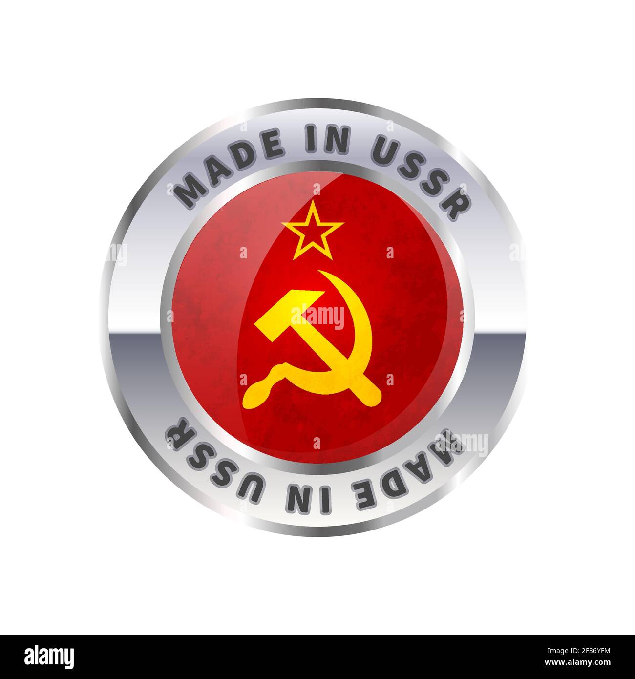 Made in USSR with flag badge on white Stock Vector Image & Art - Alamy