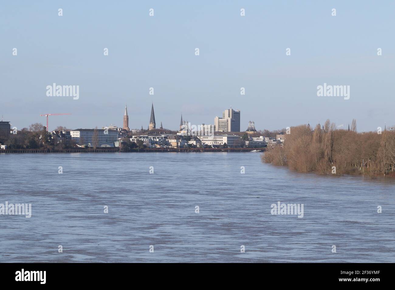 skyline of Bonn at river Rhine Stock Photo - Alamy
