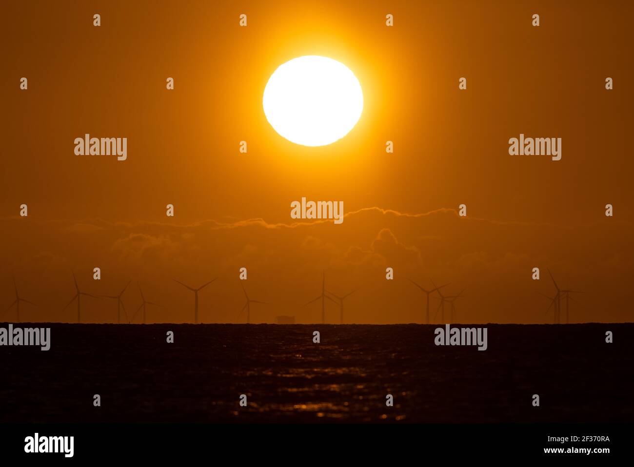 Wind turbines in english channel hi-res stock photography and images ...