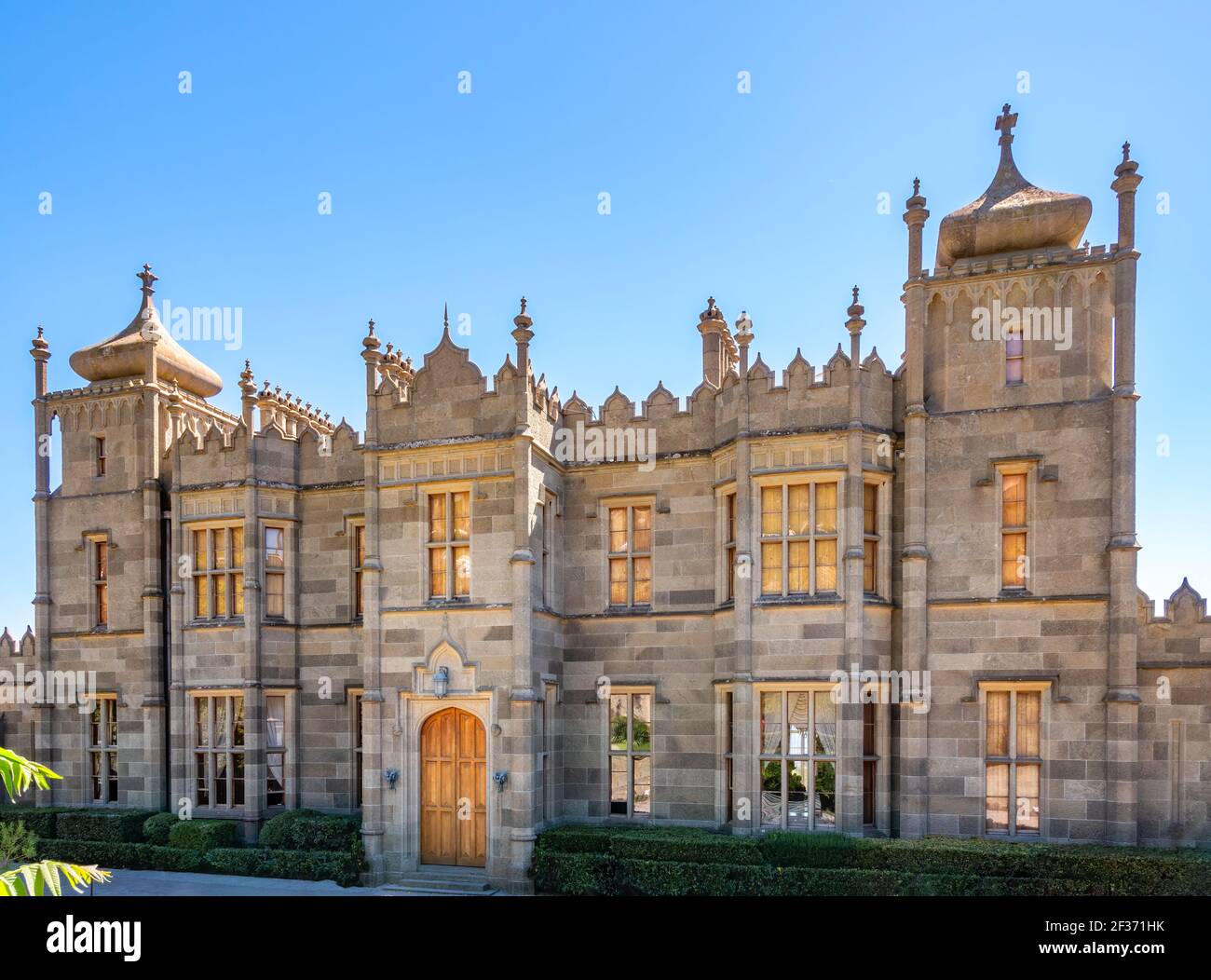 Scenic view of Vorontsov Palace in Crimea, Russia. It is one of the ...
