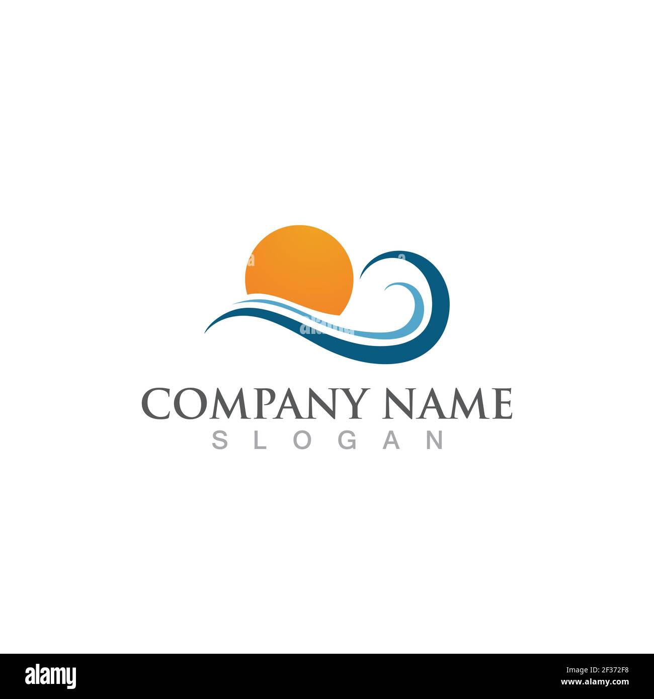 Wave beach logo vector Stock Vector Image & Art - Alamy