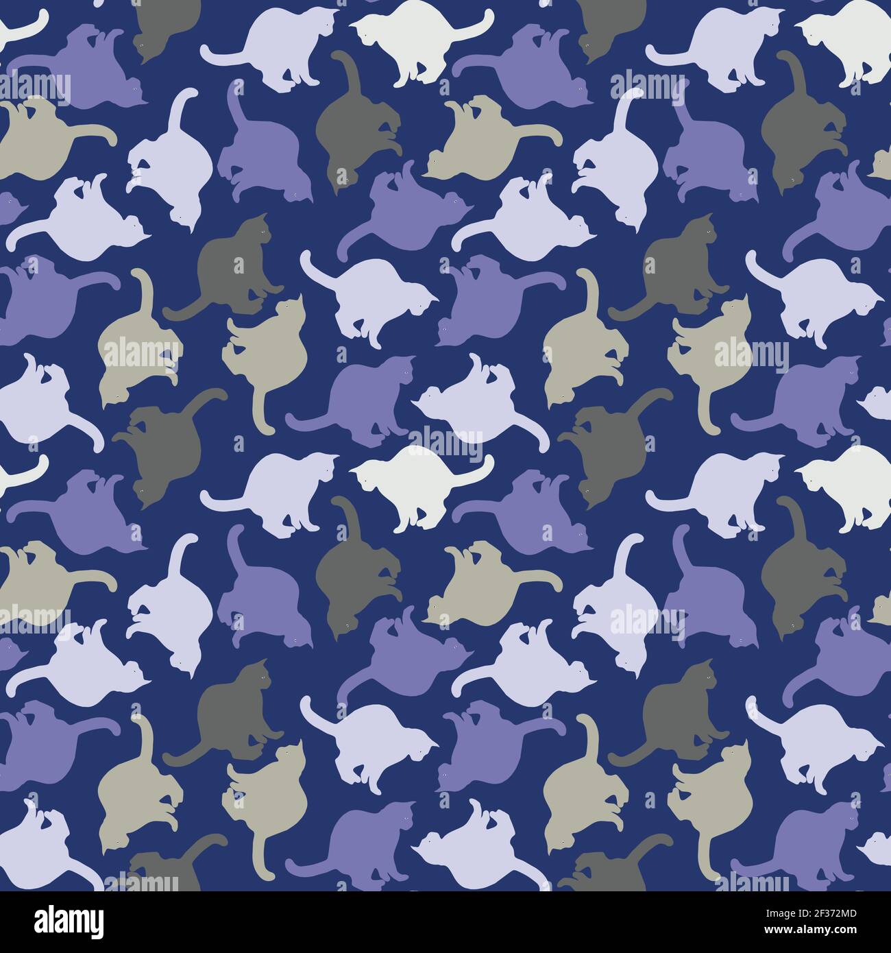 Seamless texture or endless pattern - colored cats. Wallpaper ...