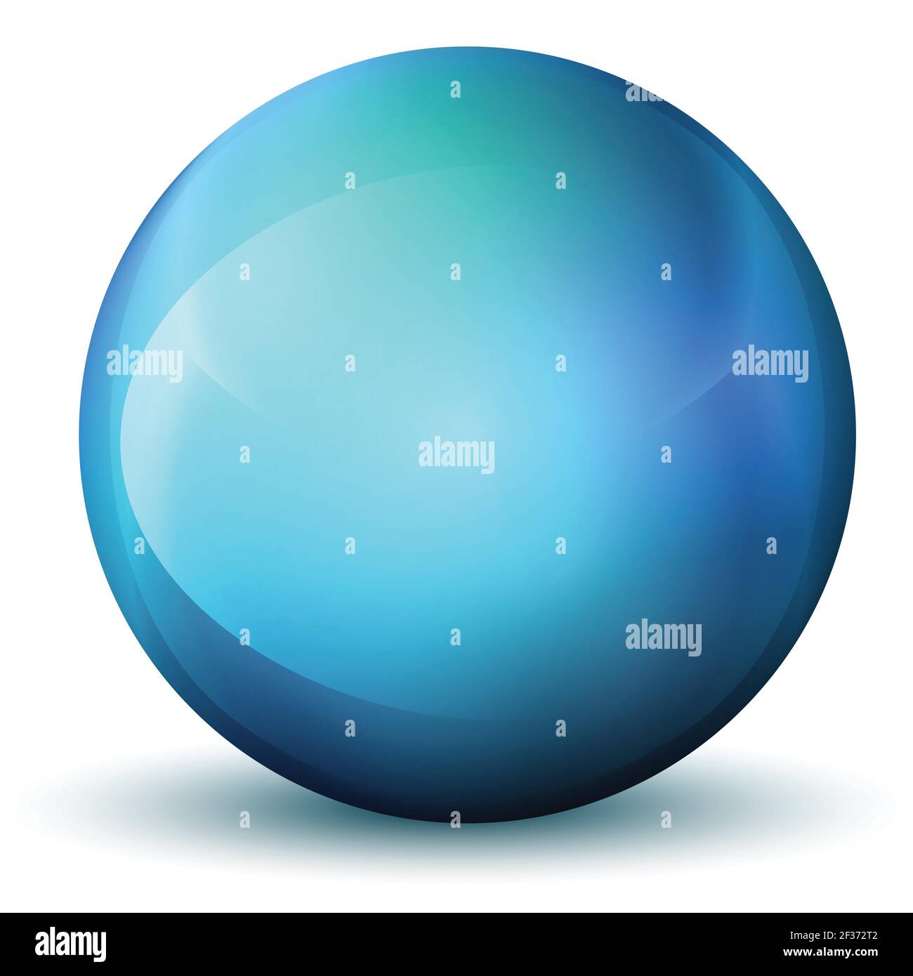 Glass blue ball or precious pearl. Glossy realistic ball, 3D abstract ...