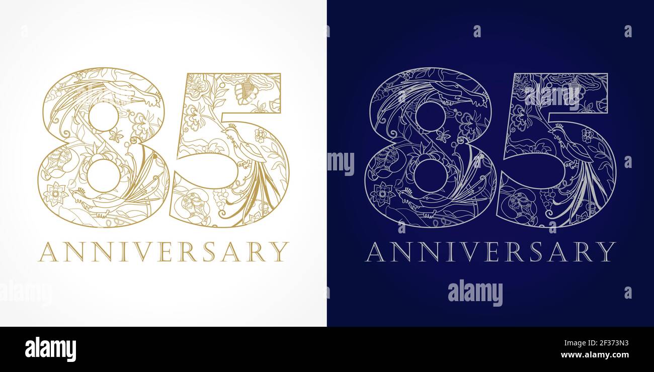 85 years old luxurious celebrating folk numbers. Template gold and ...