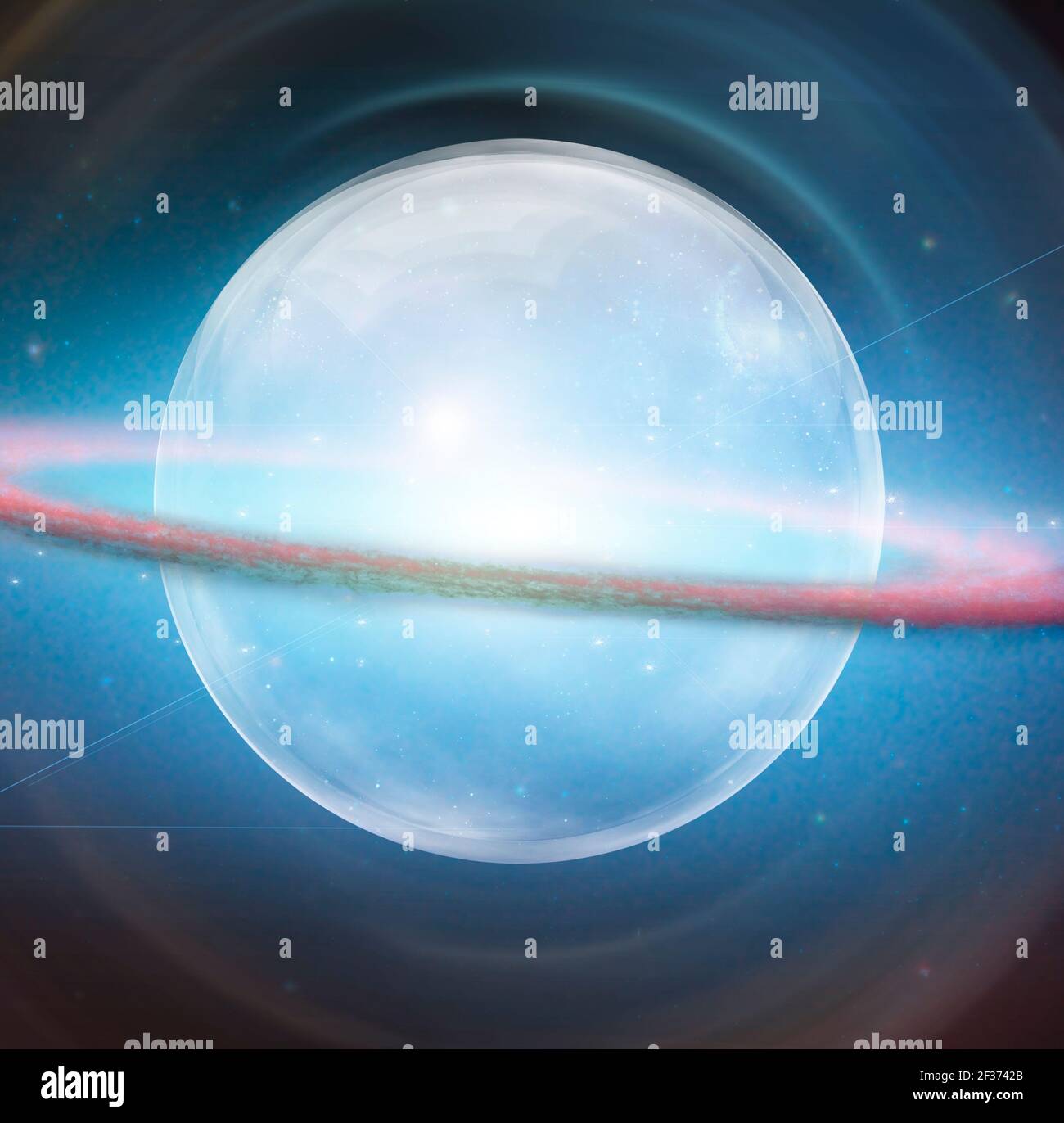 Crystal ball in space. Sci Fi Art. 3D rendering Stock Photo - Alamy