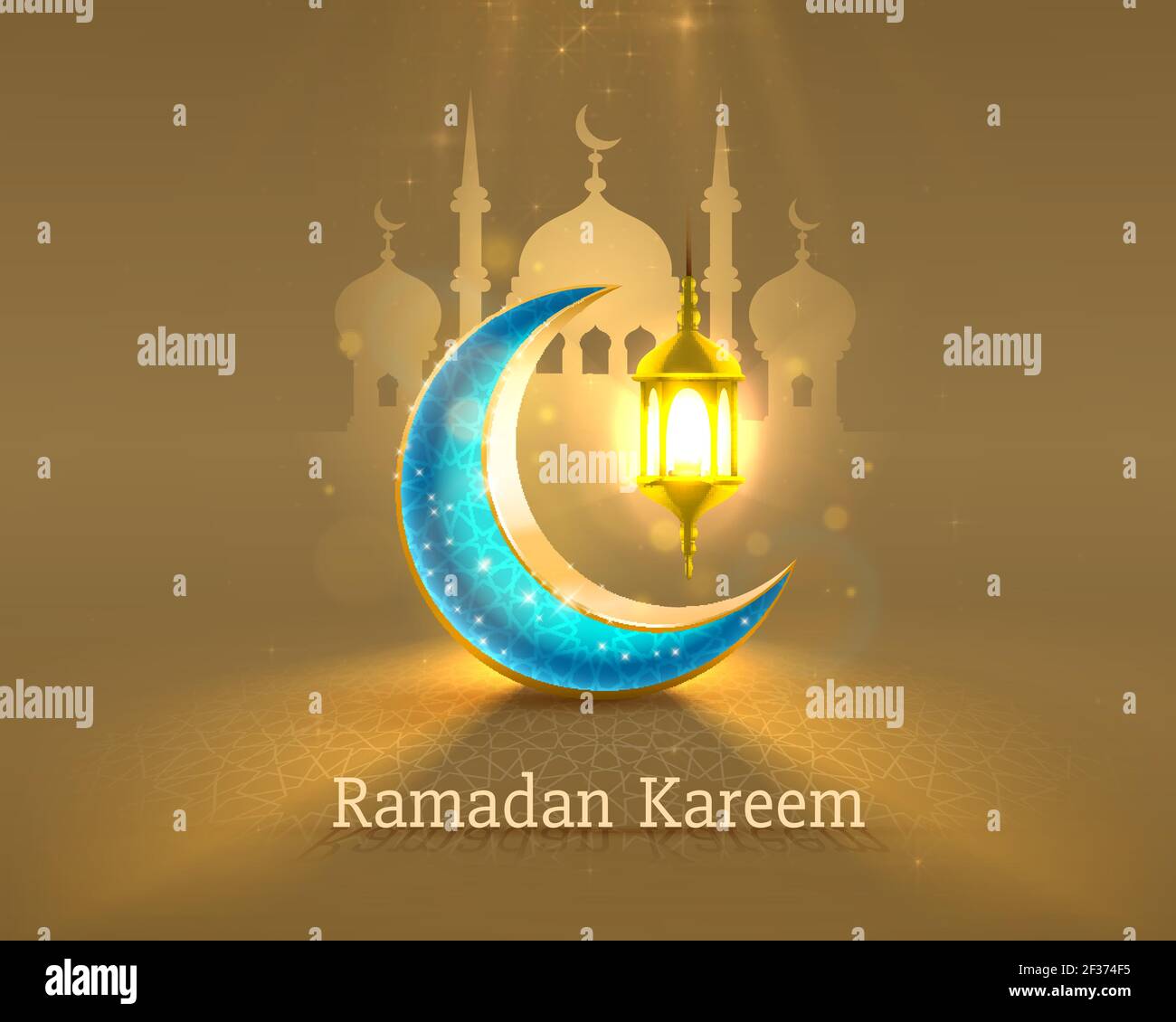 Ramadan cover card, Drawn mosque night view from arch background ...