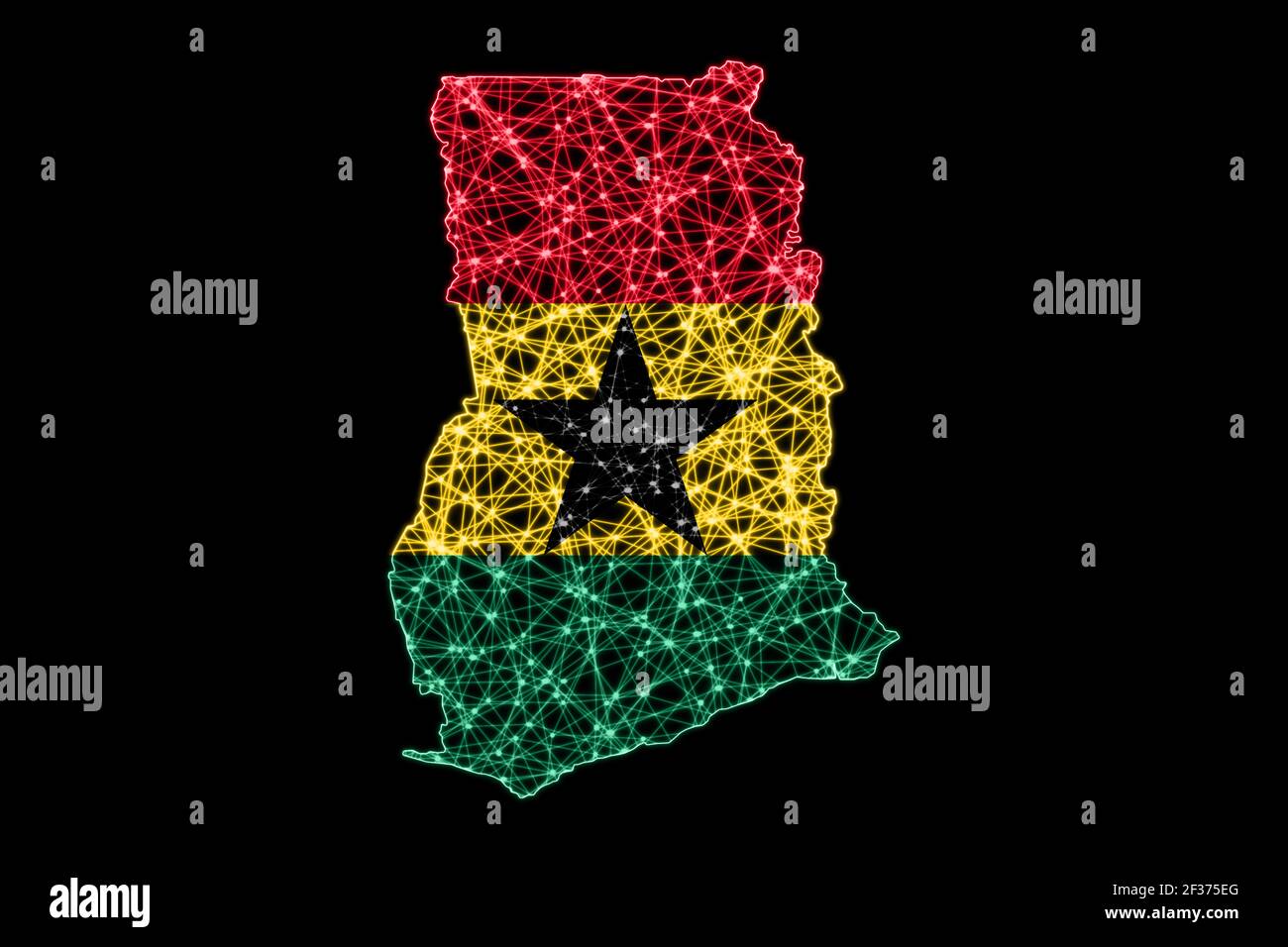 Ghana polygonal map hi-res stock photography and images - Alamy