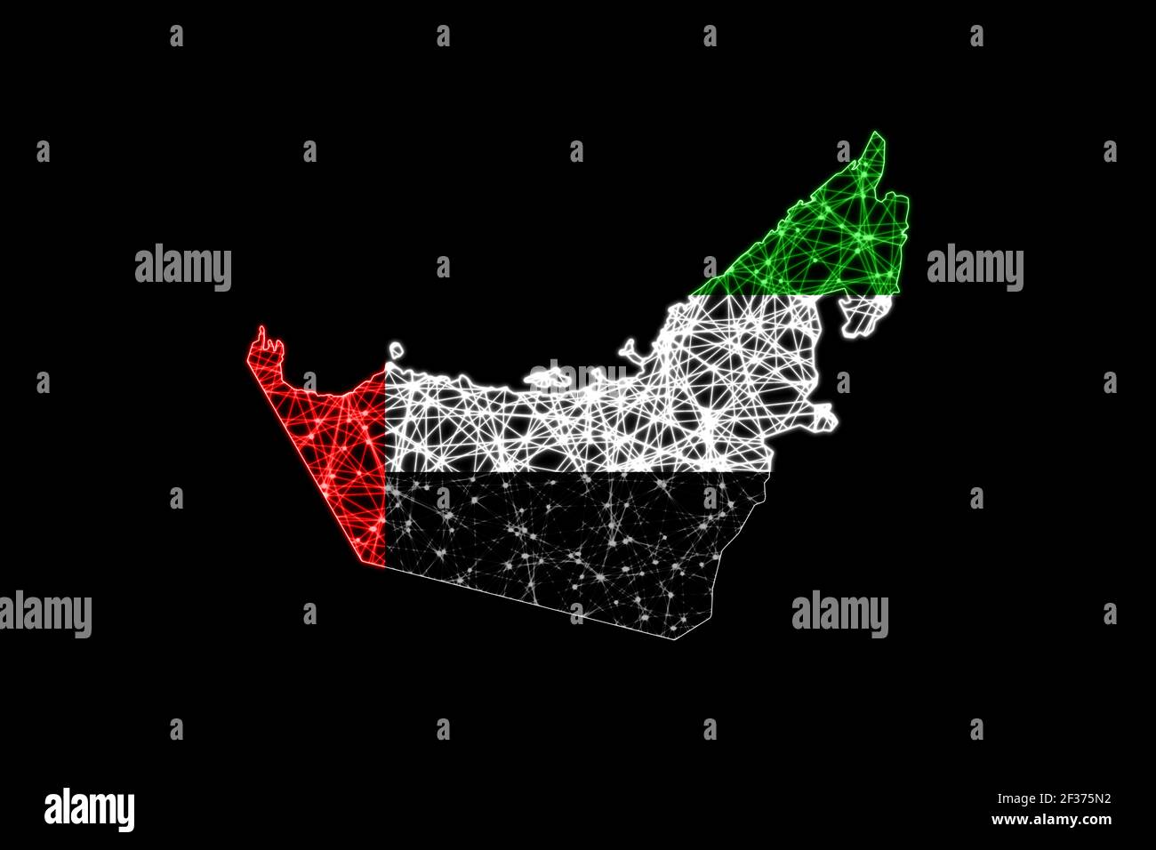 Uae polygonal map hi-res stock photography and images - Alamy