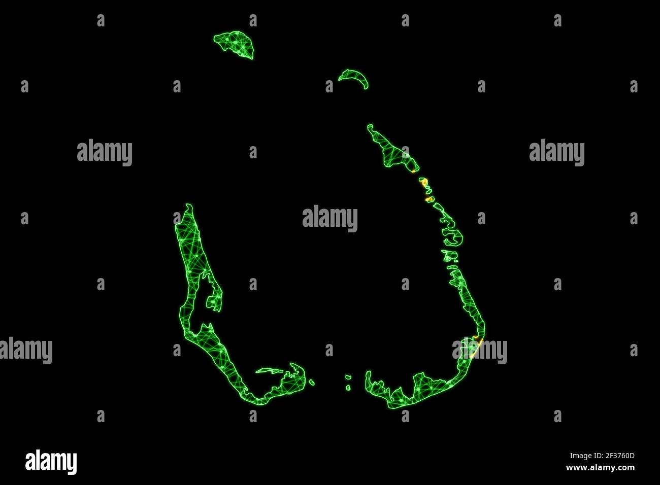 Map of Cocos Islands, Polygonal mesh line map, flag map Stock Photo - Alamy