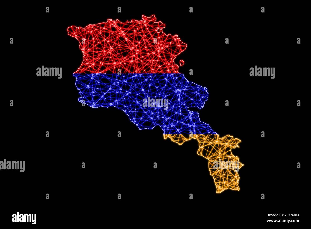 Map of Armenia, Polygonal mesh line map, flag map Stock Photo - Alamy
