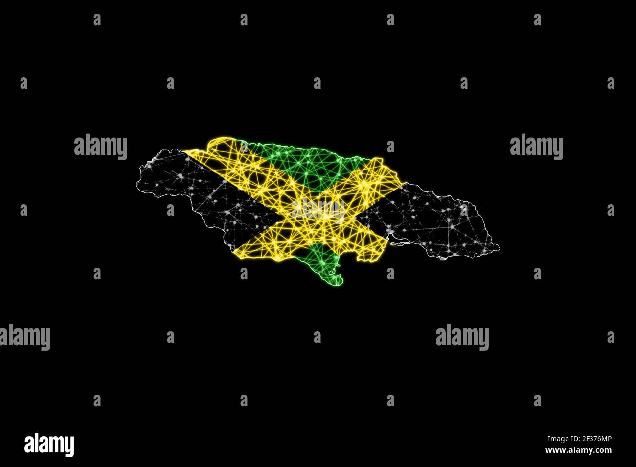 Jamaica flag map hi-res stock photography and images - Alamy