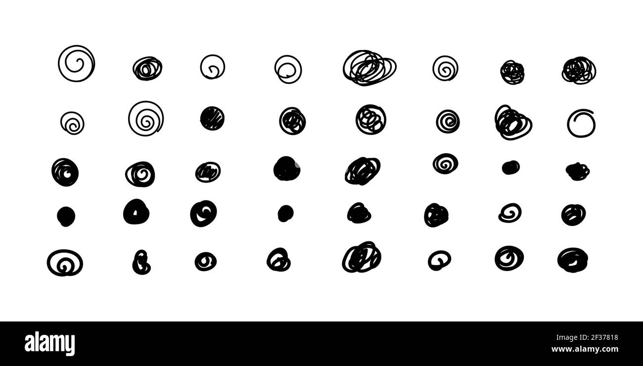 Scribble circle point vector hand drawn doodle illustration for bullet journal Stock Vector ...