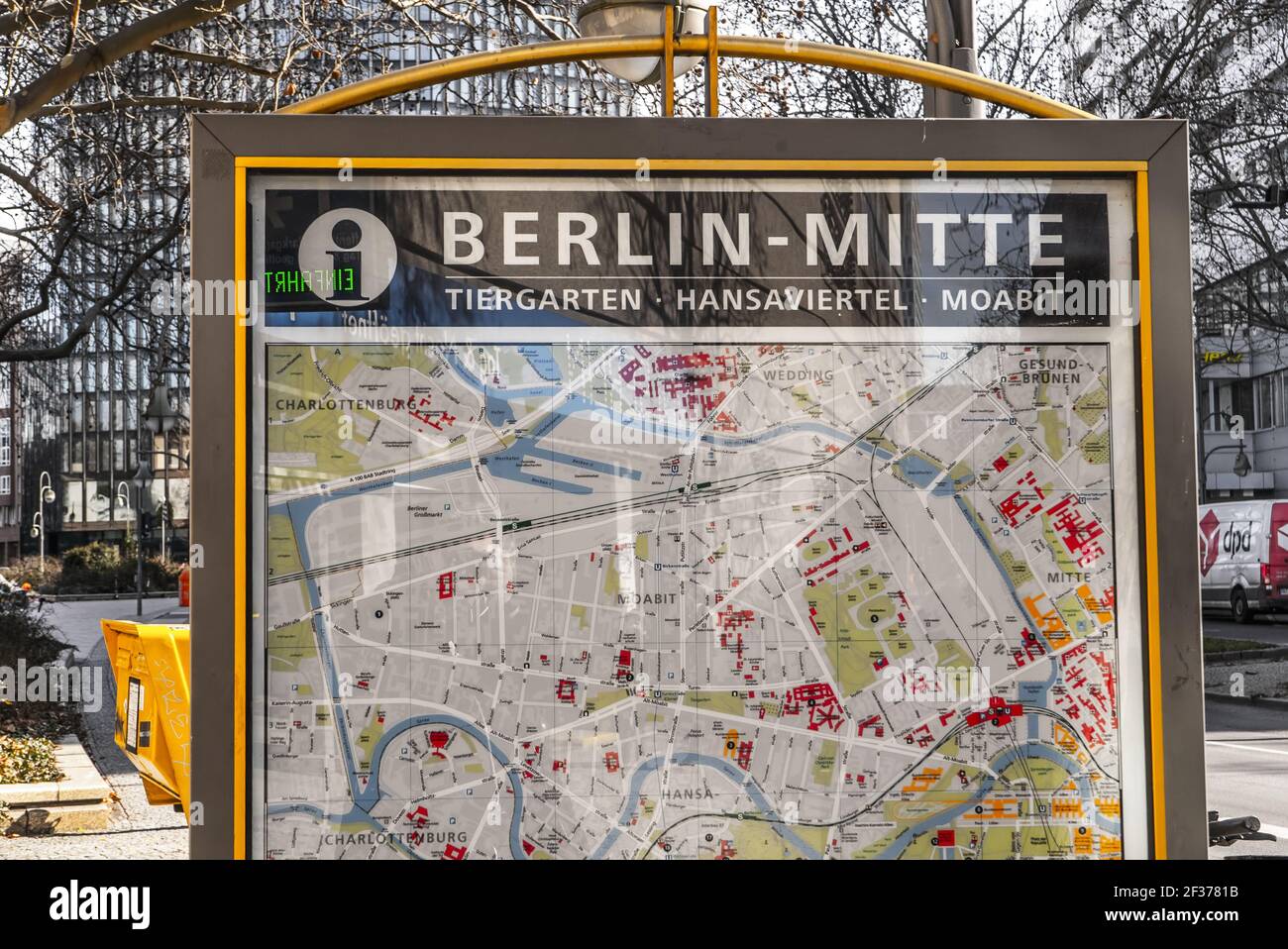 Map of Central Berlin Germany - CITY OF BERLIN, GERMANY - MARCH 11 ...