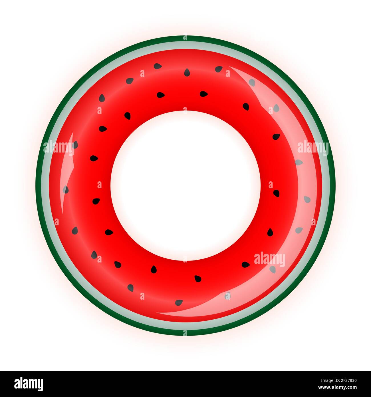 Realistic watermelon circle for swimming isolated on white. Vector ...