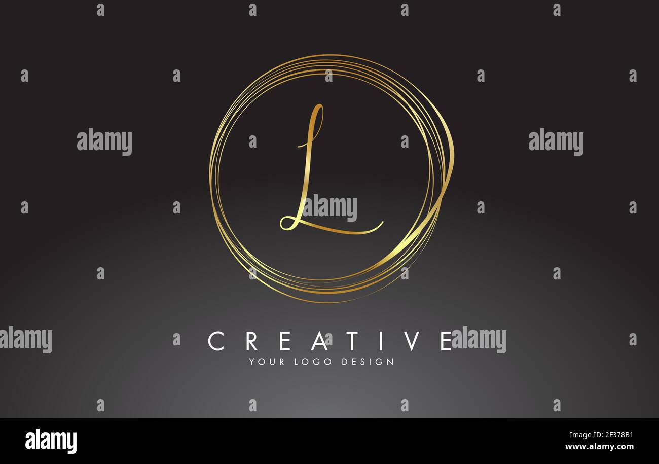 Handwritten L Golden Letters Logo with a minimalist design. L Icon with ...