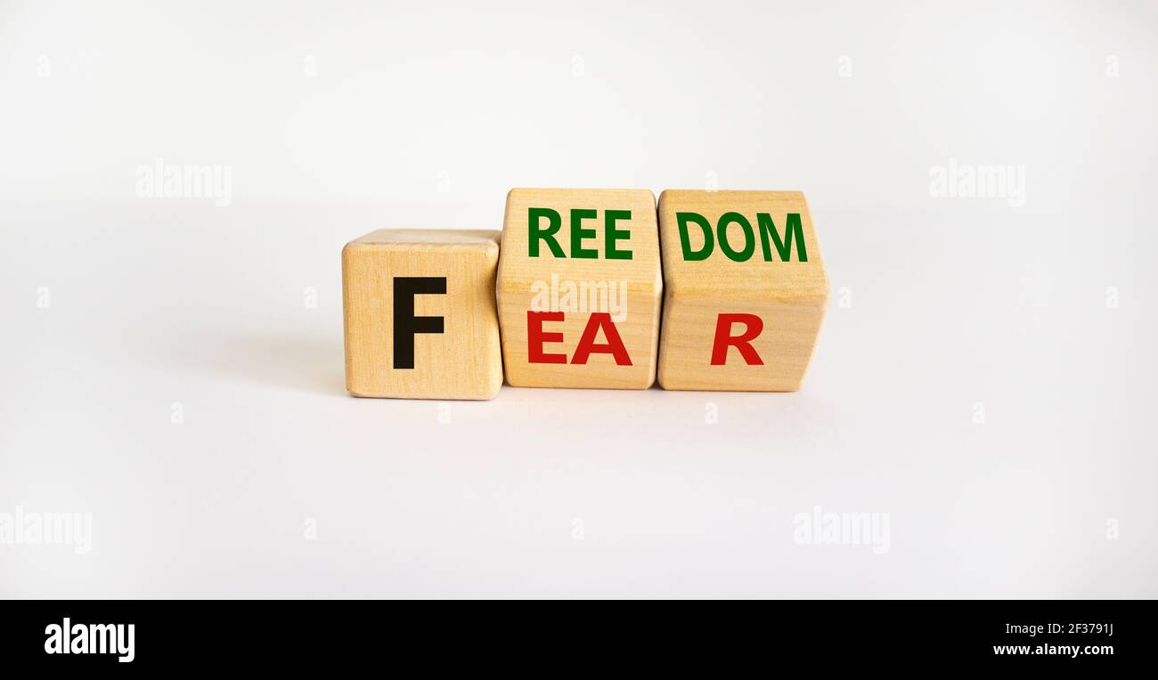 Freedom from fear symbol. Turned wooden cubes and changed the word ...