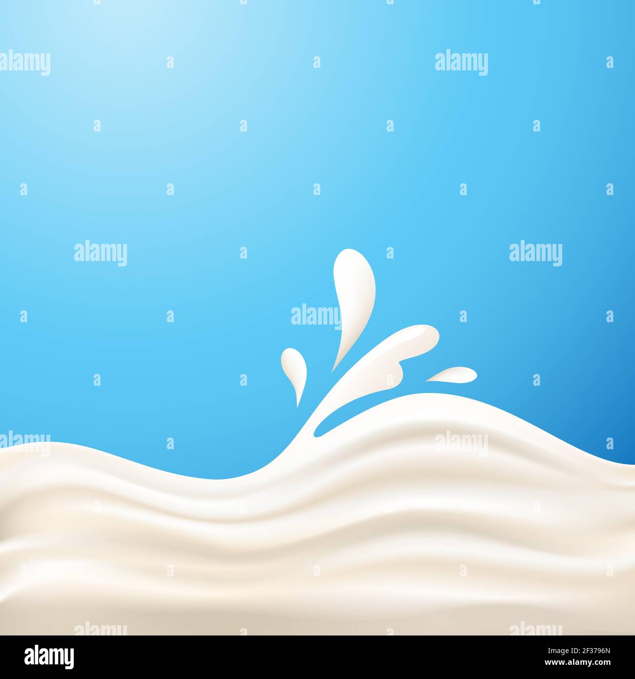 Milk background. Vector cream waves on blue background illustration ...