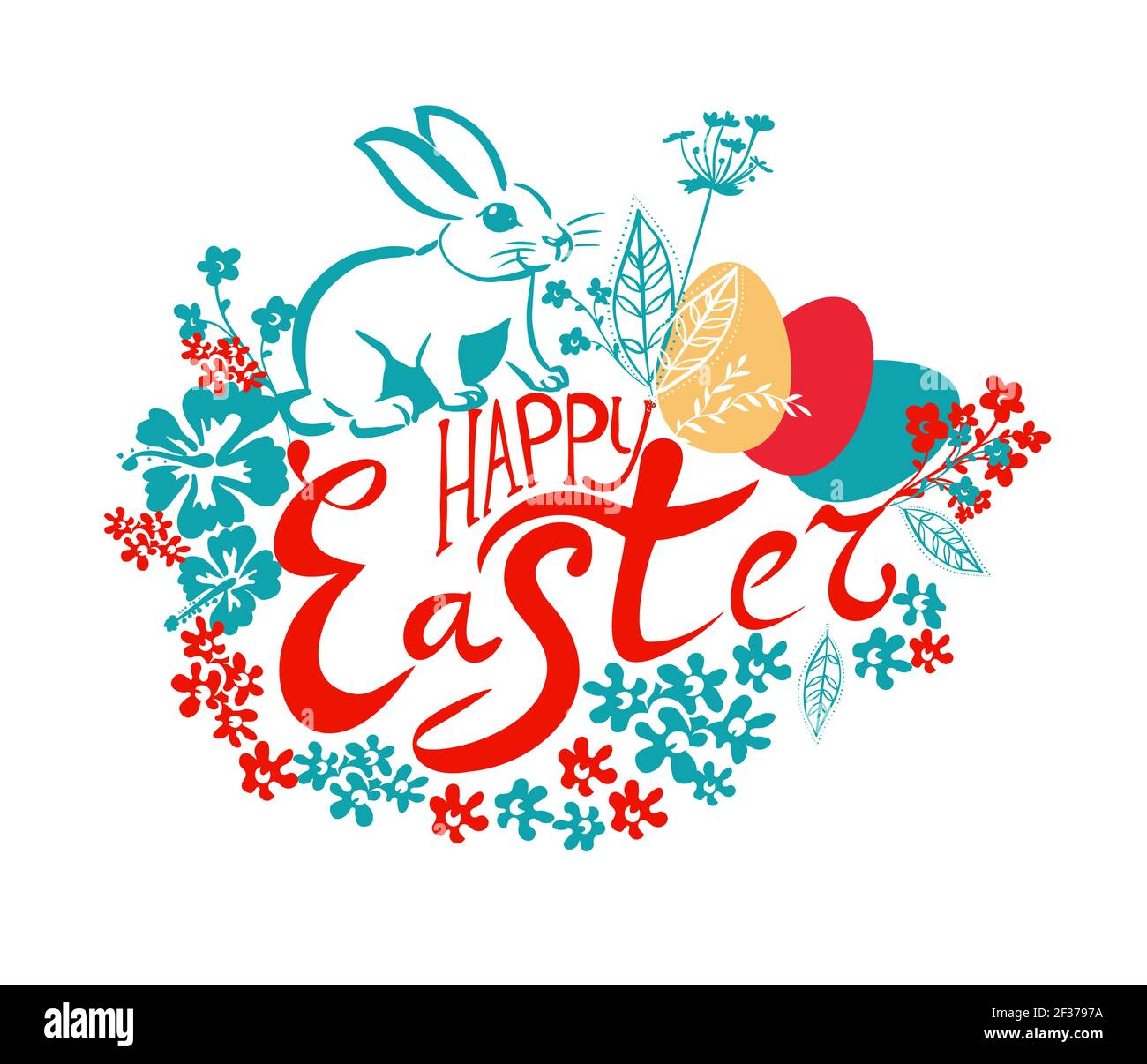 Happy Easter text. Vector illustration Stock Vector Image & Art - Alamy
