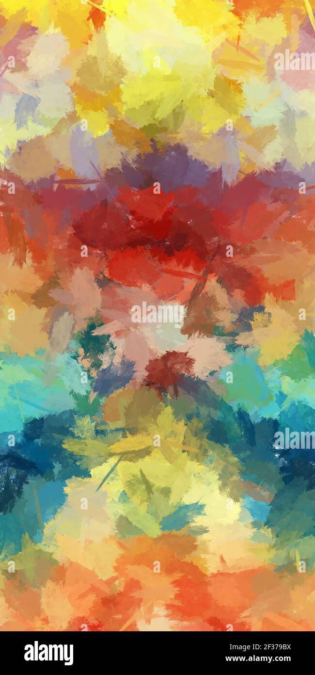 Artistic mural Leaves bouquet Hand drawn paper Vivid smudges Dye mix ...