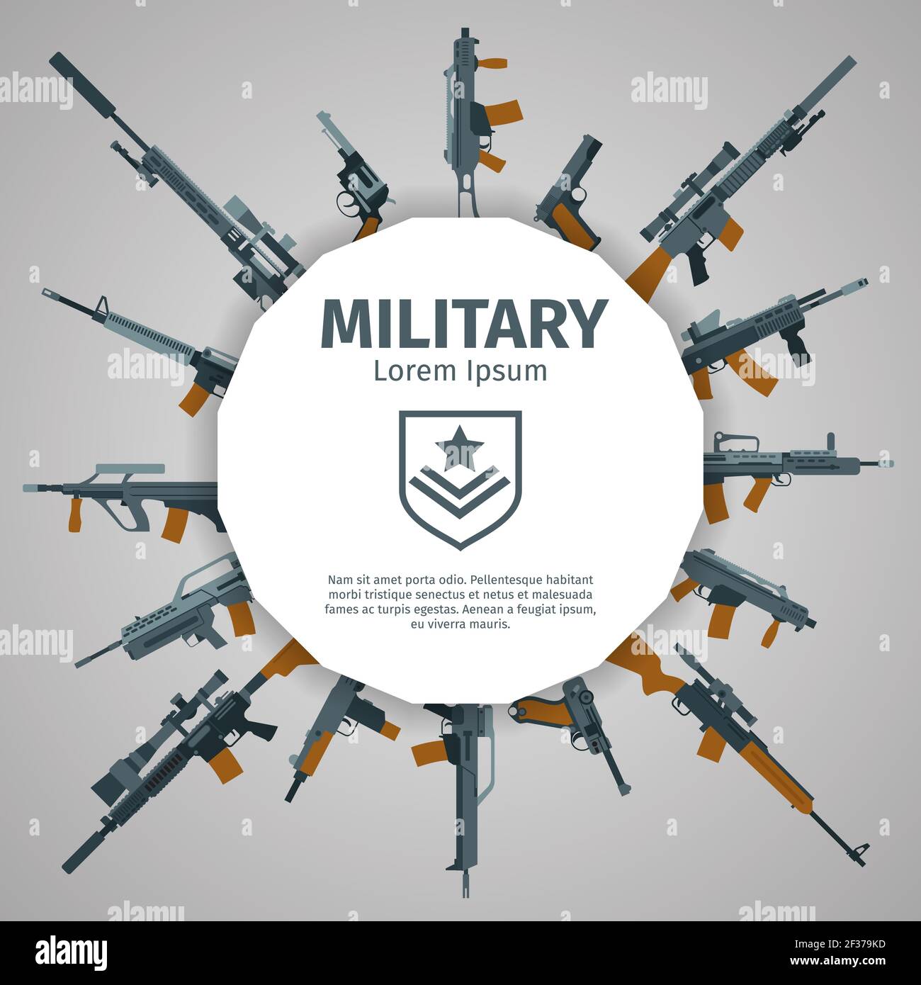Weapons label. Vector guns badge with text. Automatic weapons uzi ...