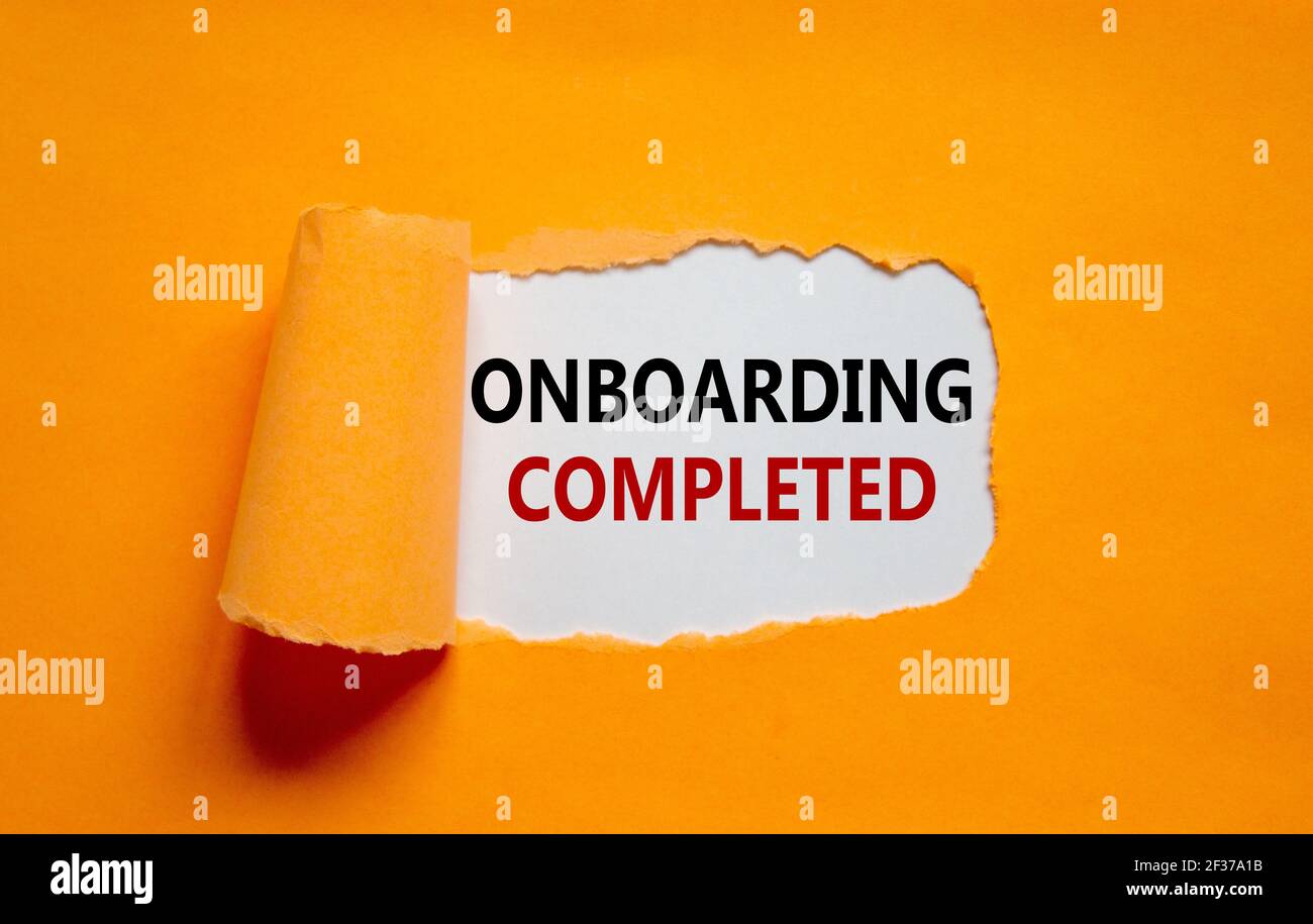 Onboarding completed symbol. Words 'Onboarding completed' appearing ...