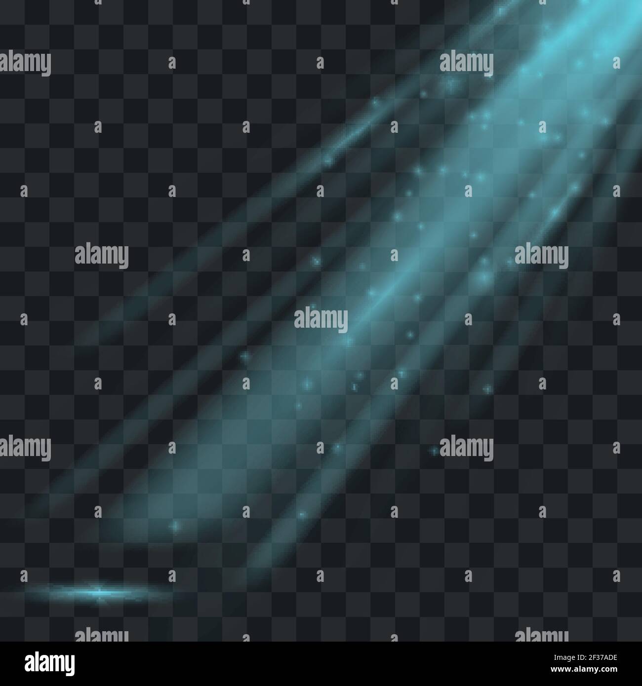 Ray of light. Vector transparent light beam on checkered background ...