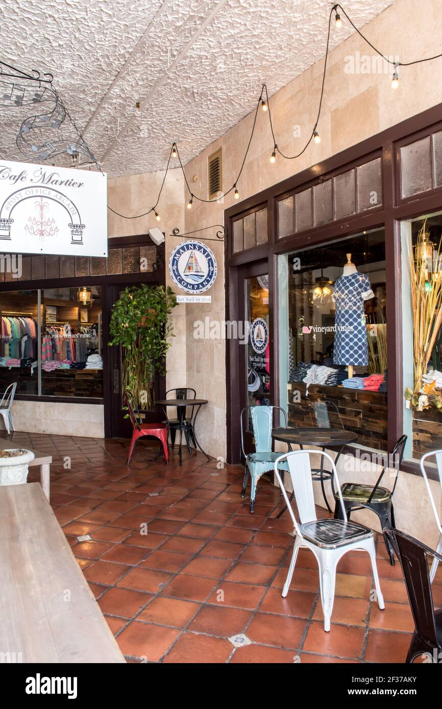 Downtown historic Stuart, Florida. Scenes along the streets with ...