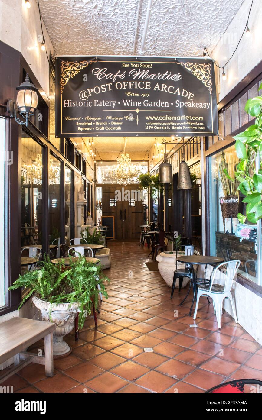 Downtown historic Stuart, Florida. Scenes along the streets with ...